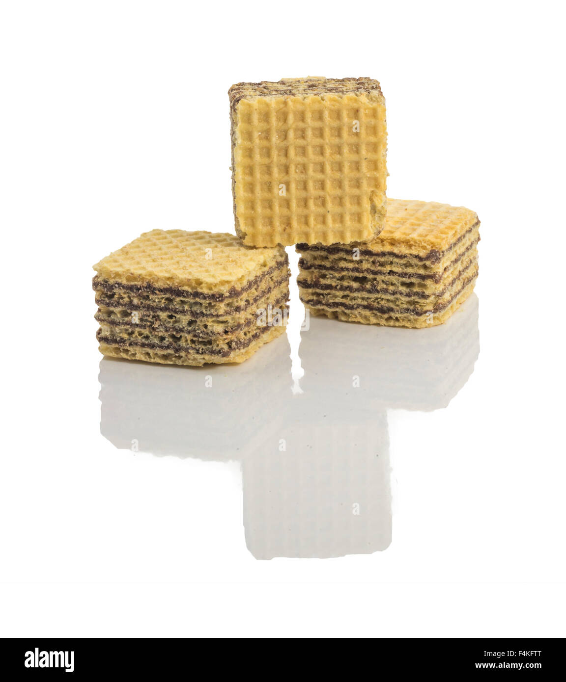 Chocolate wafer cubes with isolated white background Stock Photo - Alamy