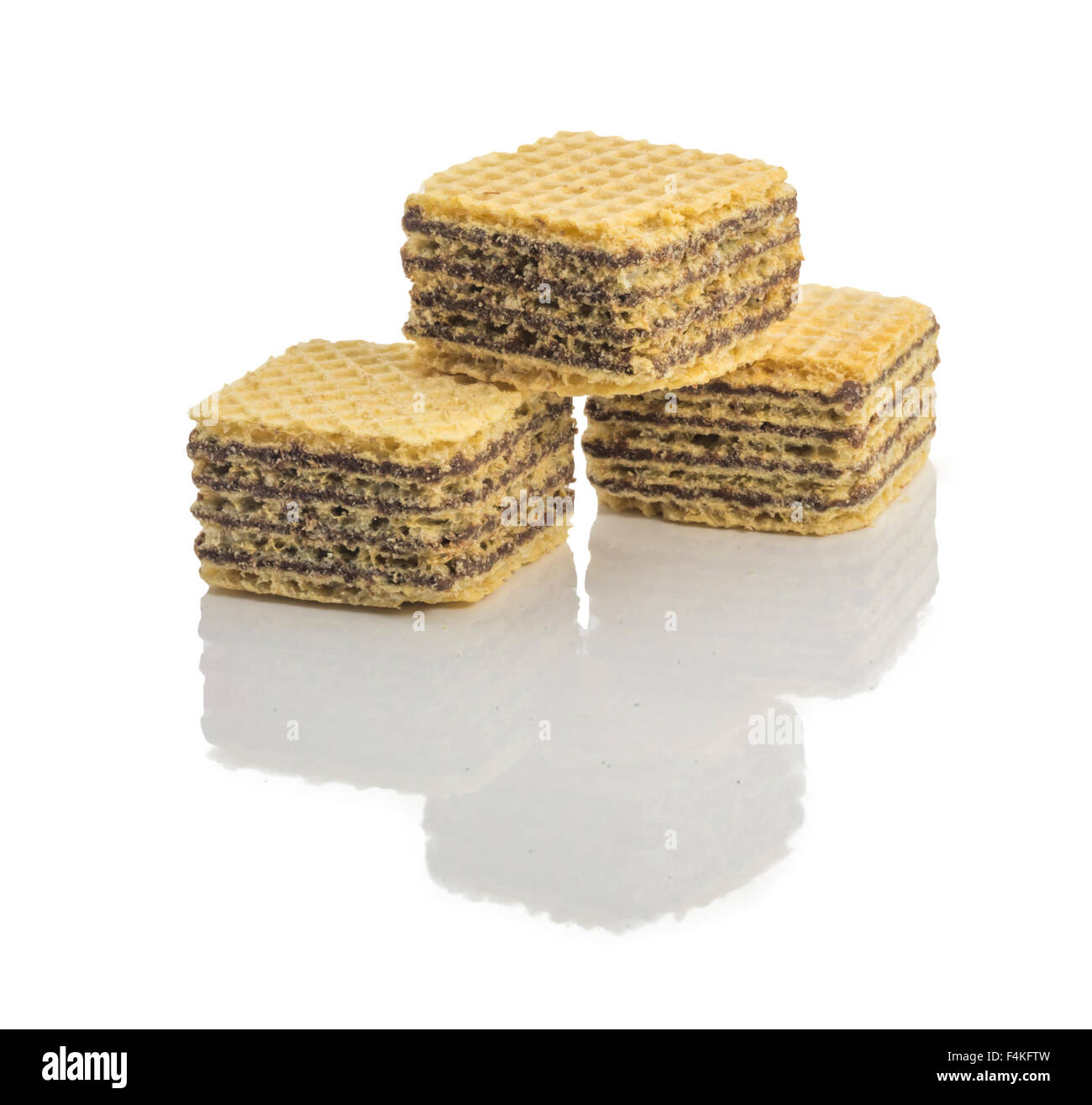 Chocolate wafer cubes with isolated white background Stock Photo - Alamy