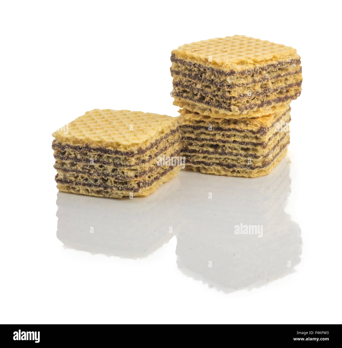 Chocolate wafer cubes with isolated white background Stock Photo - Alamy