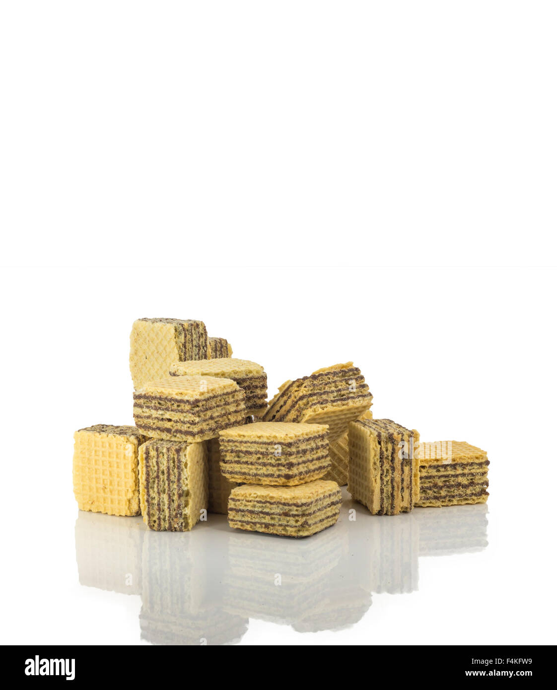 Chocolate wafer cubes with isolated white background Stock Photo - Alamy