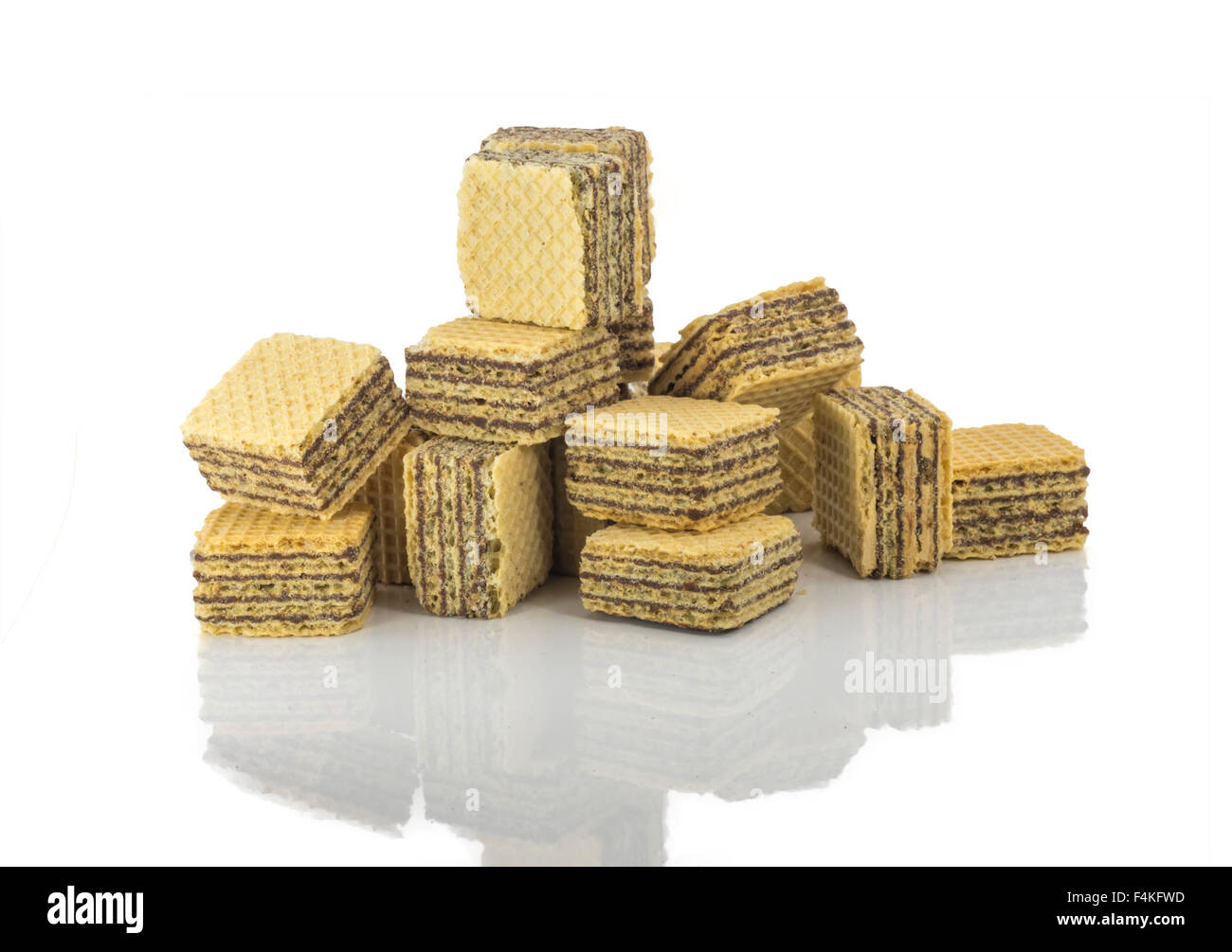 Chocolate wafer cubes with isolated white background Stock Photo - Alamy