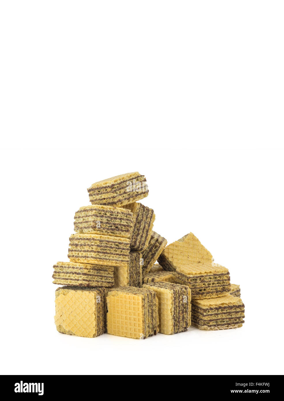 Chocolate wafer cubes with isolated white background Stock Photo - Alamy