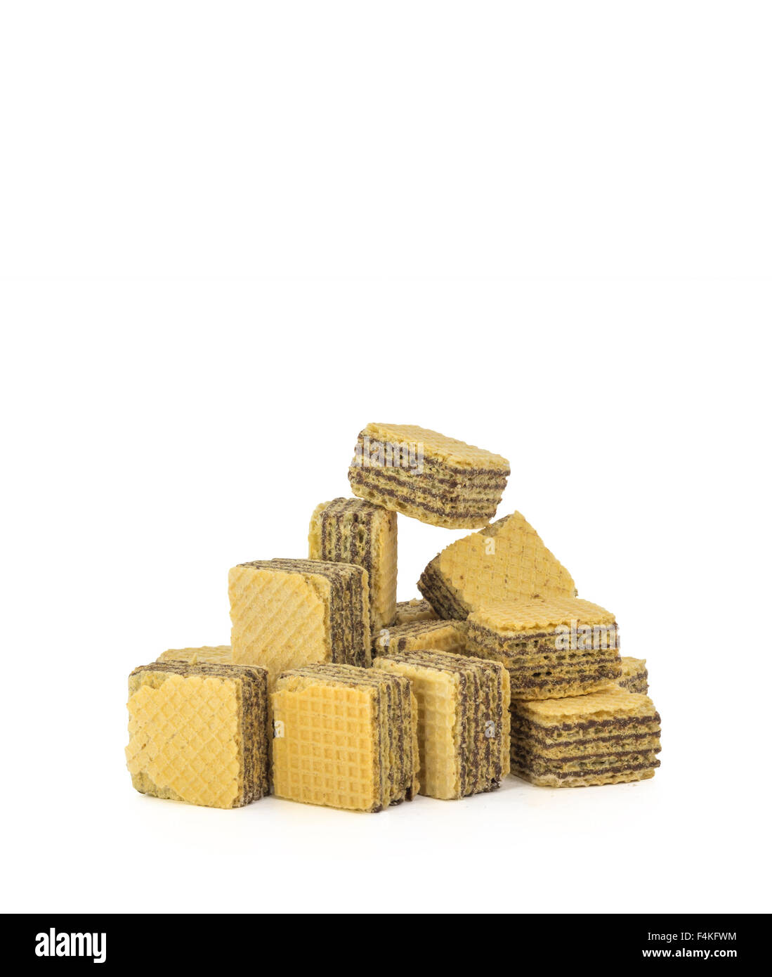 Chocolate wafer cubes with isolated white background Stock Photo - Alamy
