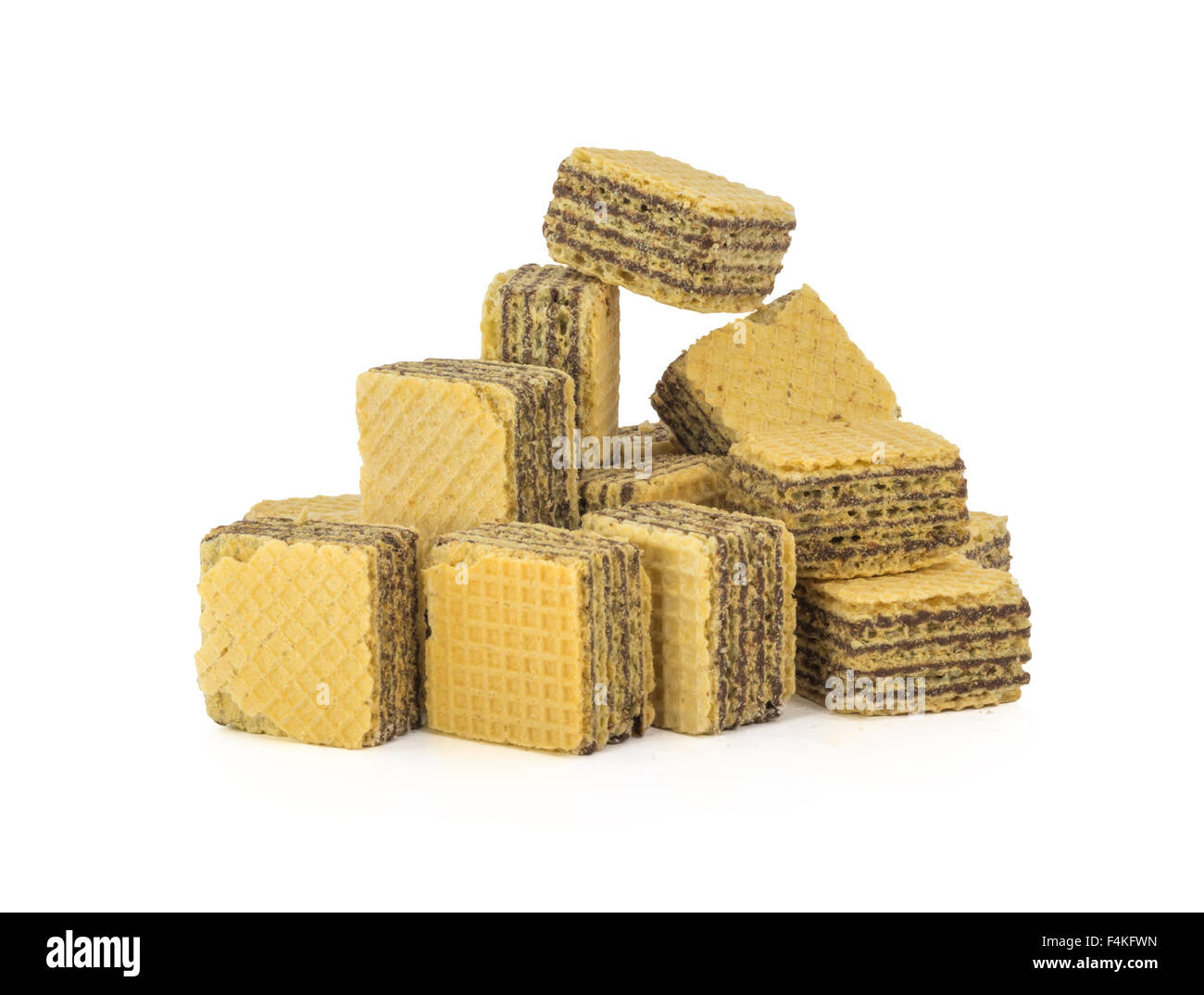 Chocolate wafer cubes with isolated white background Stock Photo - Alamy