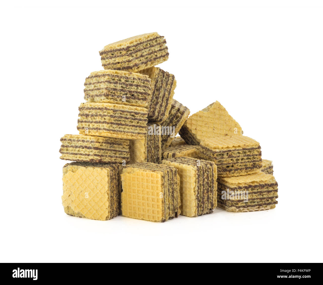 Chocolate wafer cubes with isolated white background Stock Photo - Alamy