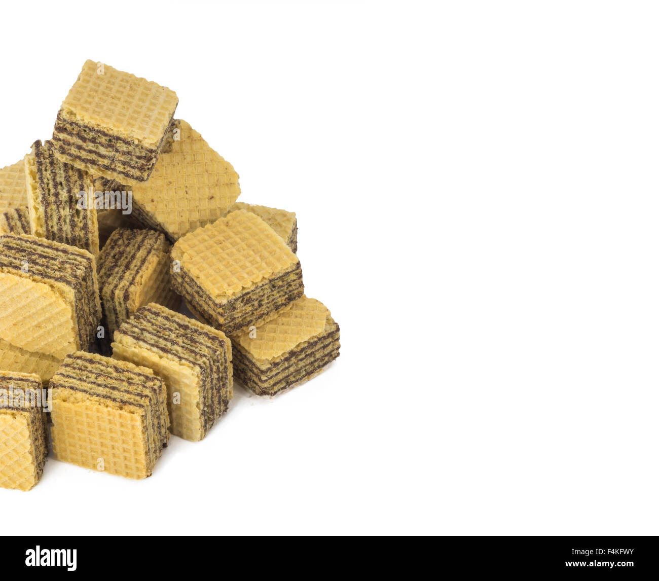 Chocolate wafer cubes with isolated white background Stock Photo - Alamy