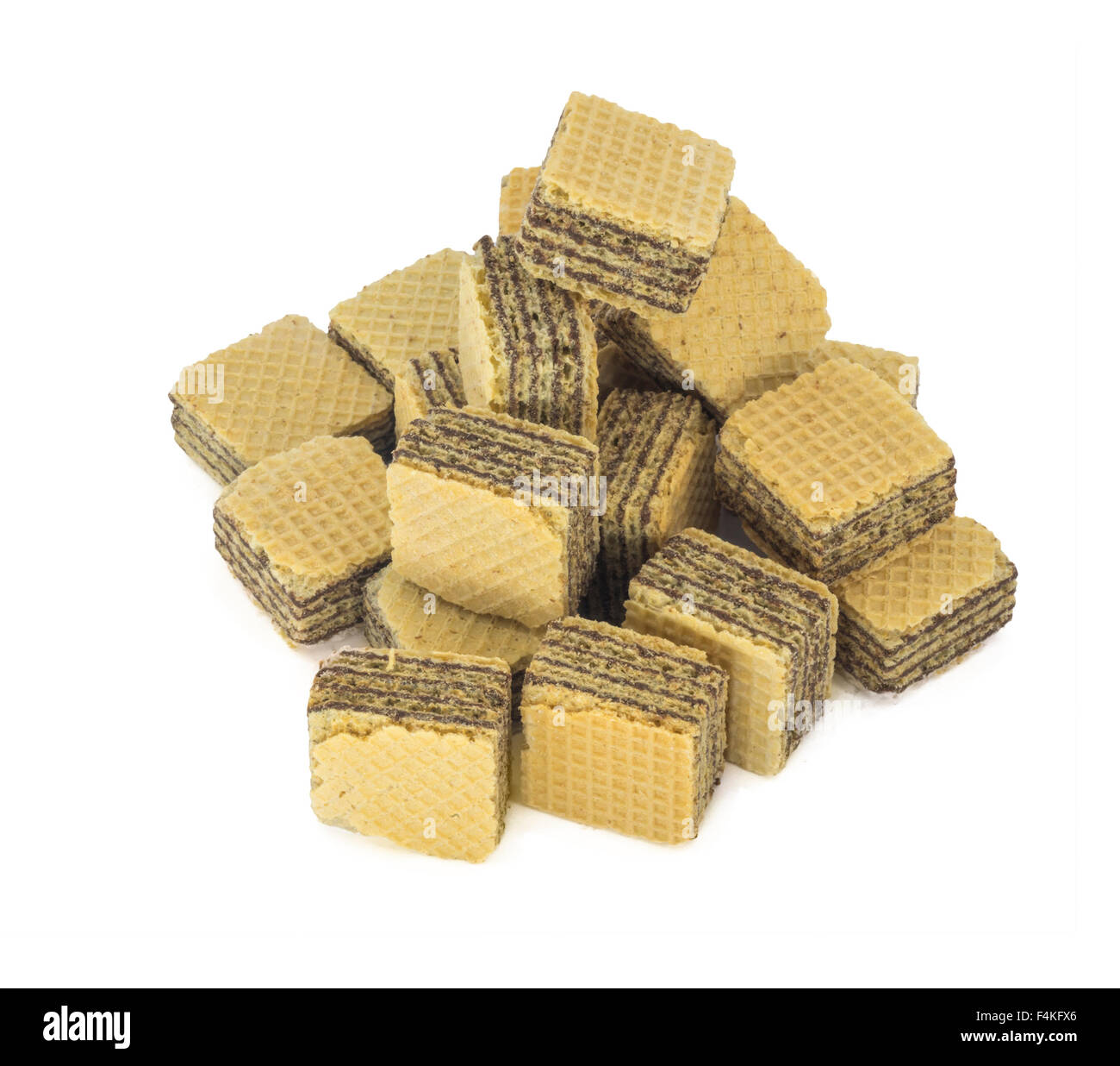 Chocolate wafer cubes with isolated white background Stock Photo - Alamy