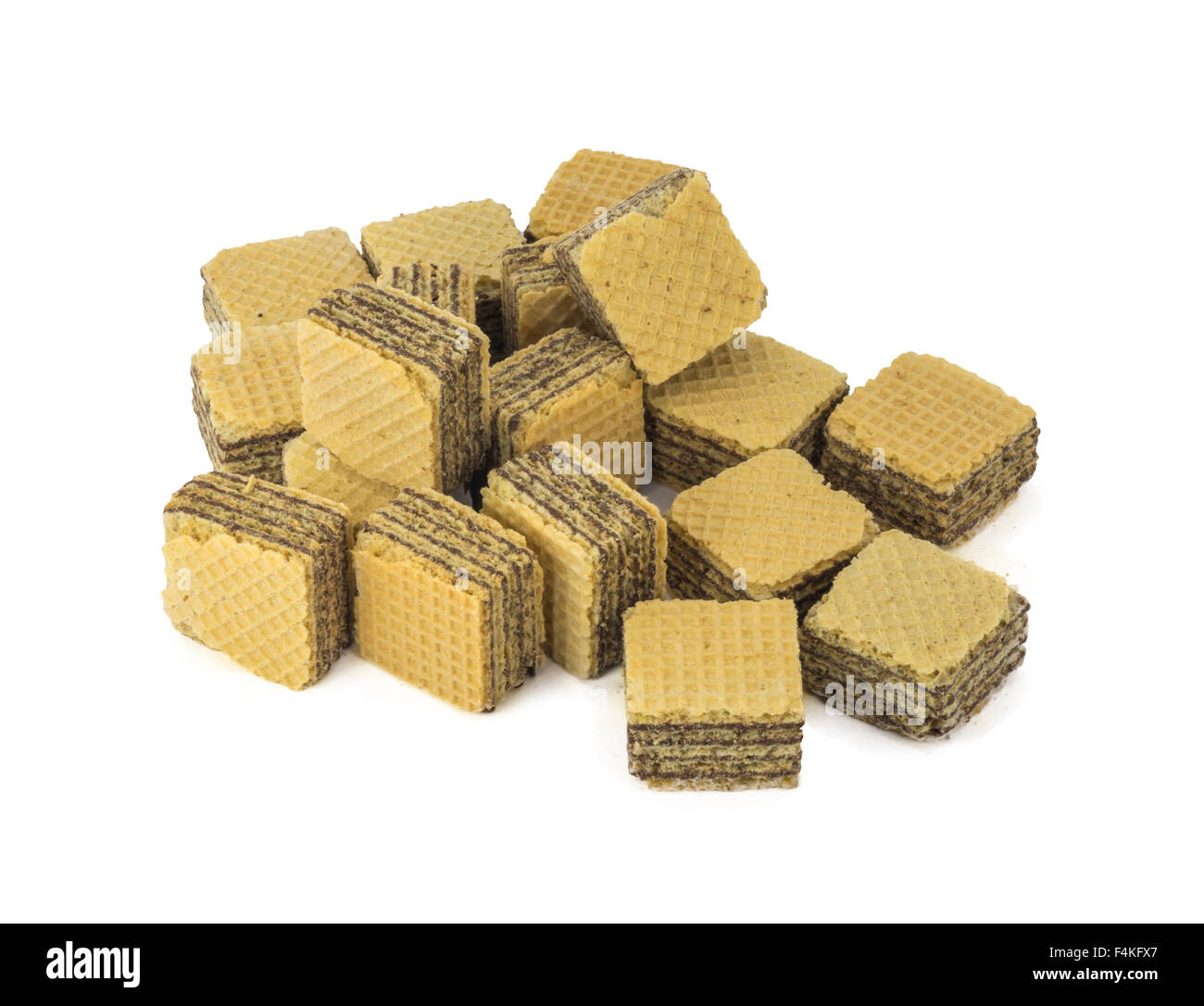 Chocolate wafer cubes with isolated white background Stock Photo - Alamy