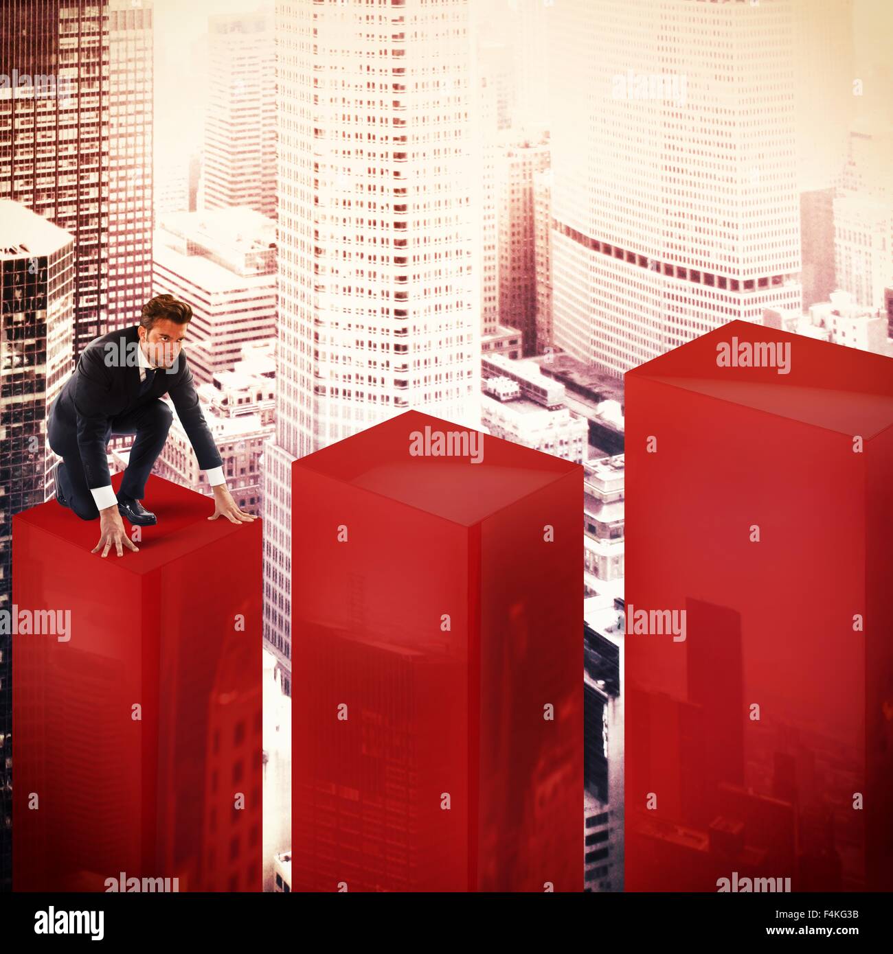 Businessman climbing success diagram hi-res stock photography and ...