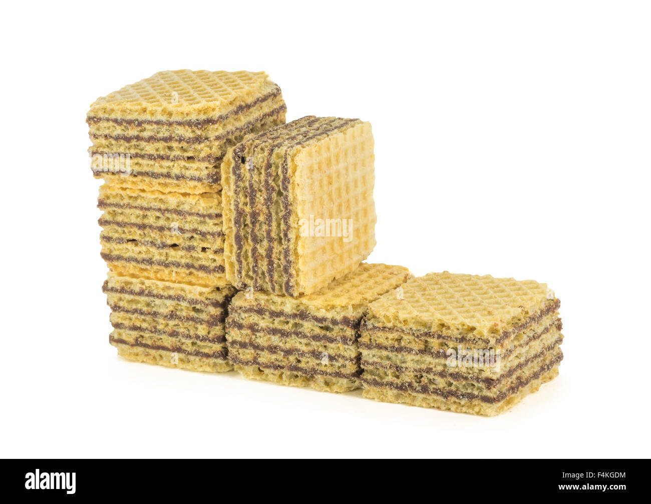 Chocolate wafer cubes isolated white background Stock Photo - Alamy