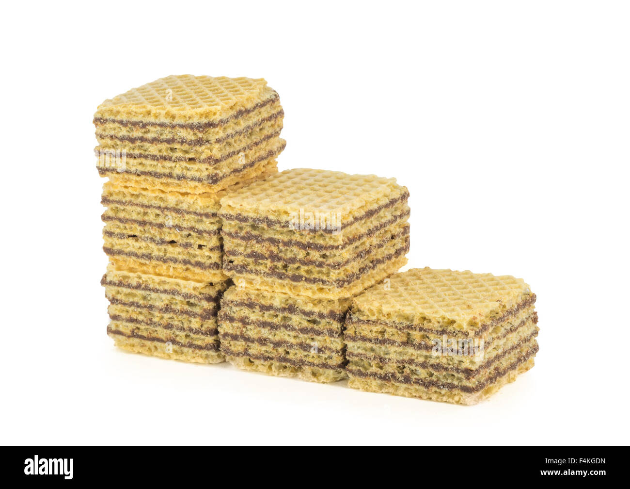 Chocolate wafer cubes isolated white background Stock Photo - Alamy
