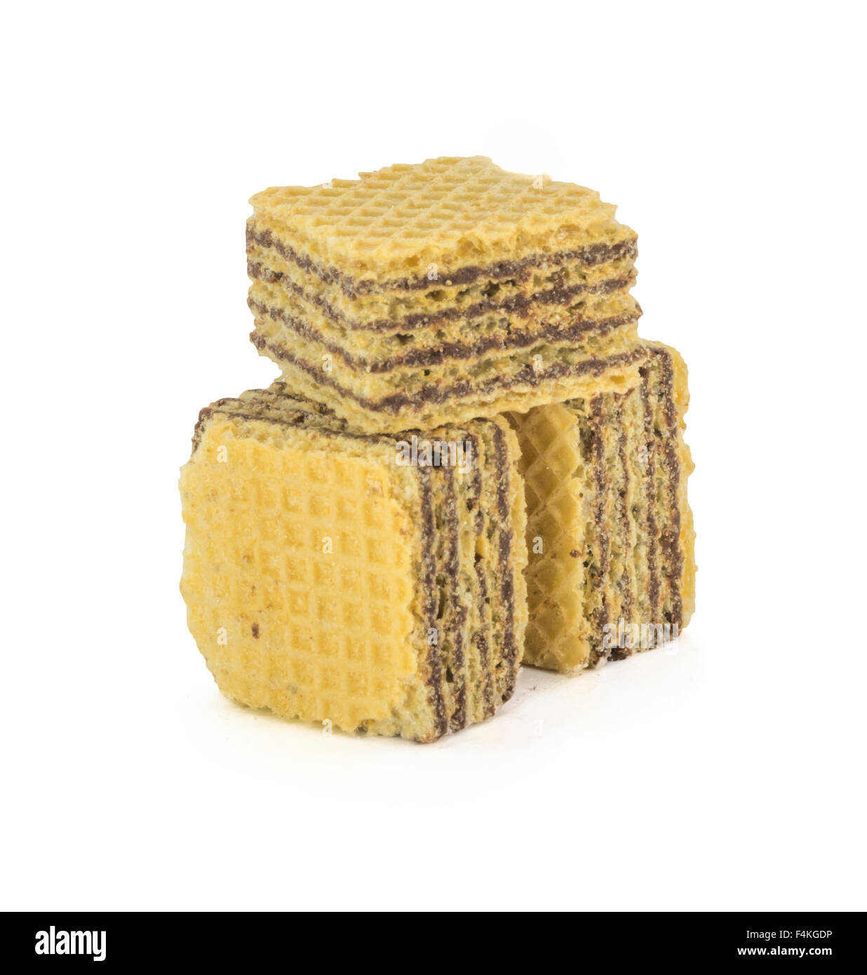 Chocolate wafer cubes isolated white background Stock Photo - Alamy