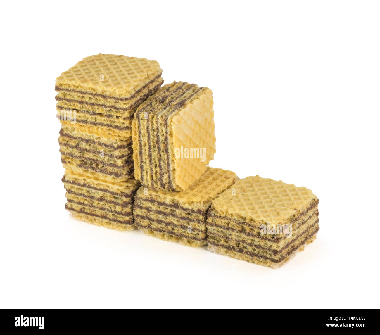 Chocolate wafer cubes isolated white background Stock Photo - Alamy