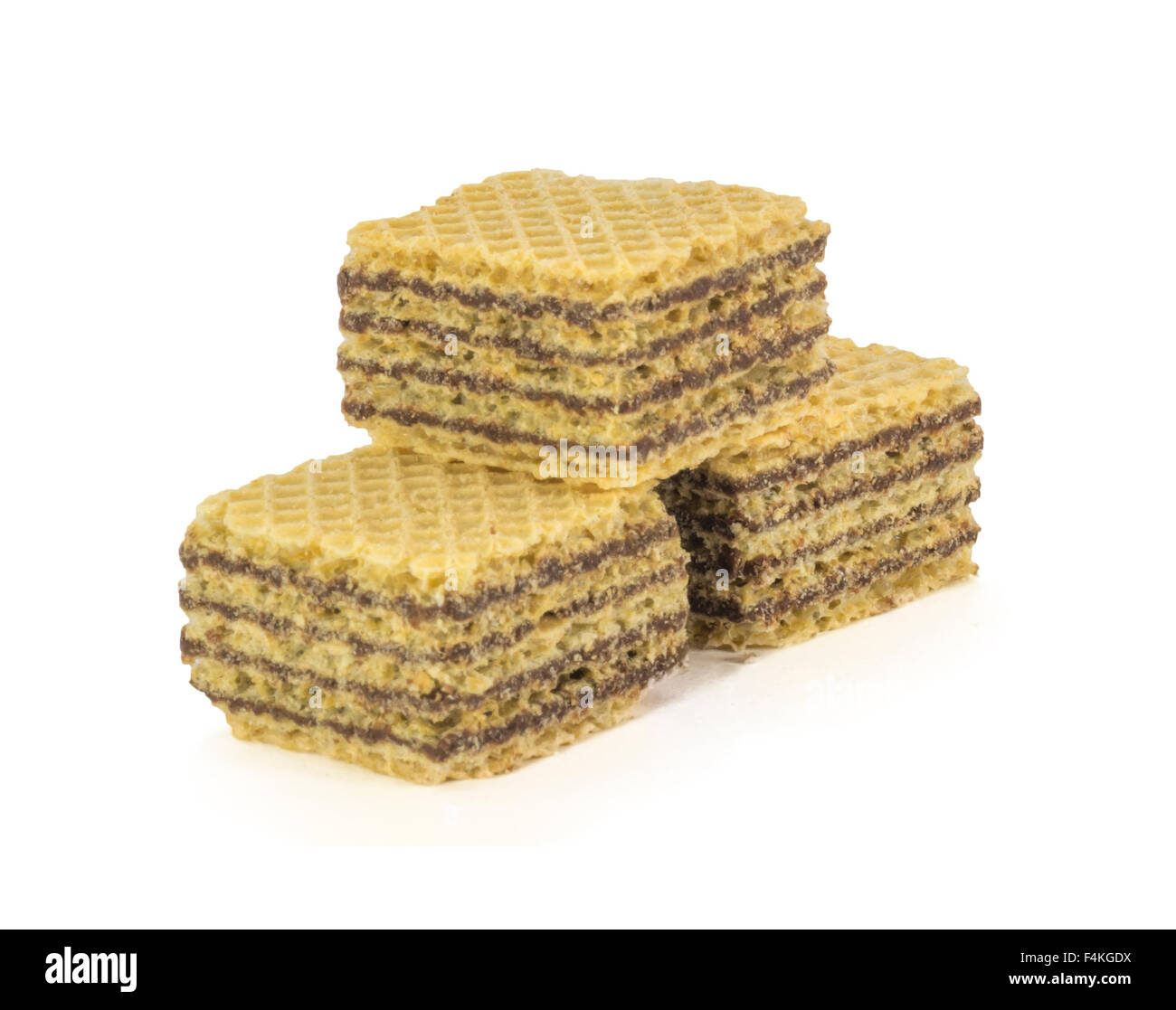 Chocolate wafer cubes isolated white background Stock Photo - Alamy