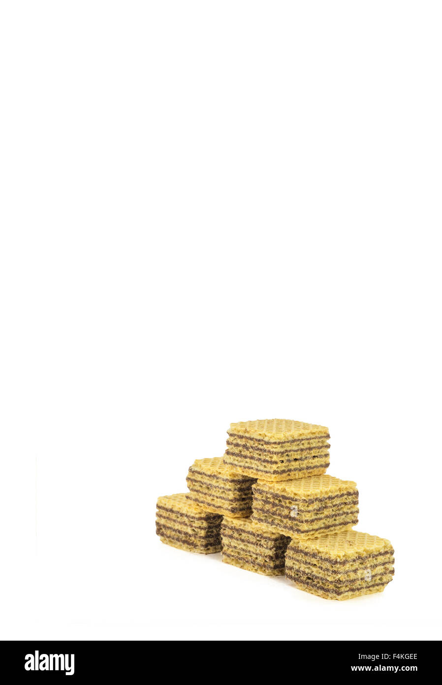 Chocolate wafer cubes stack isolated white background Stock Photo - Alamy