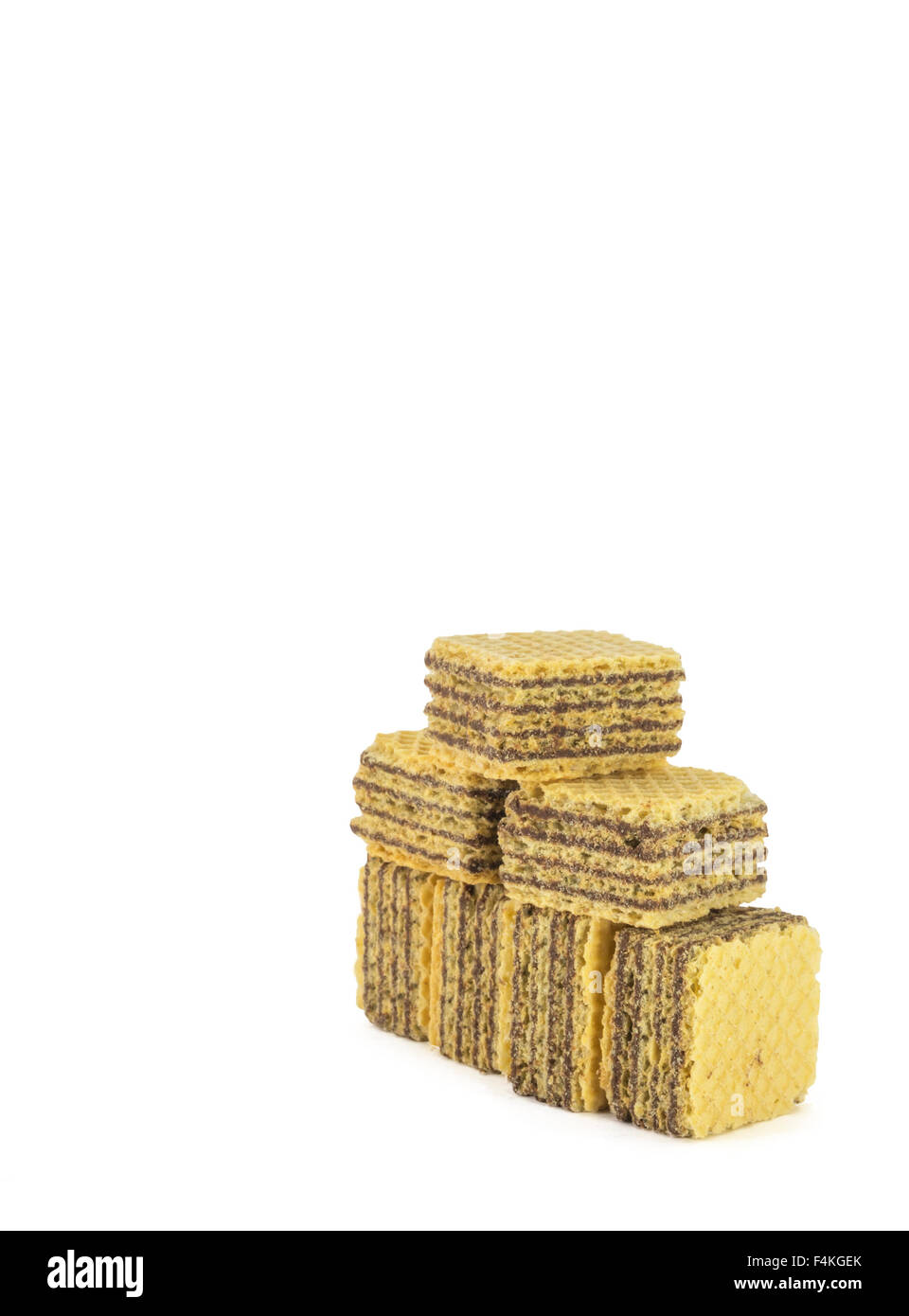 Chocolate wafer cubes stack isolated white background Stock Photo - Alamy