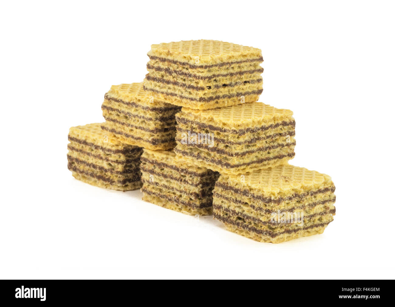 Chocolate wafer cubes stack isolated white background Stock Photo - Alamy