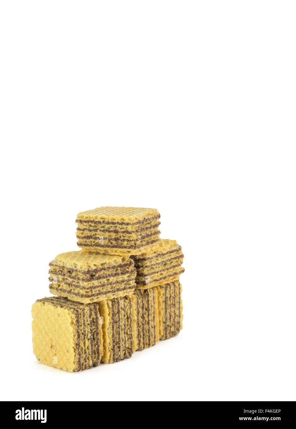 Chocolate wafer cubes stack isolated white background Stock Photo - Alamy