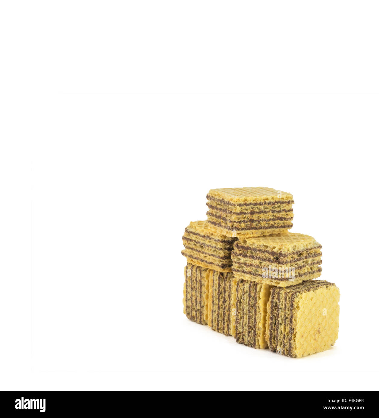 Chocolate wafer cubes stack isolated white background Stock Photo - Alamy