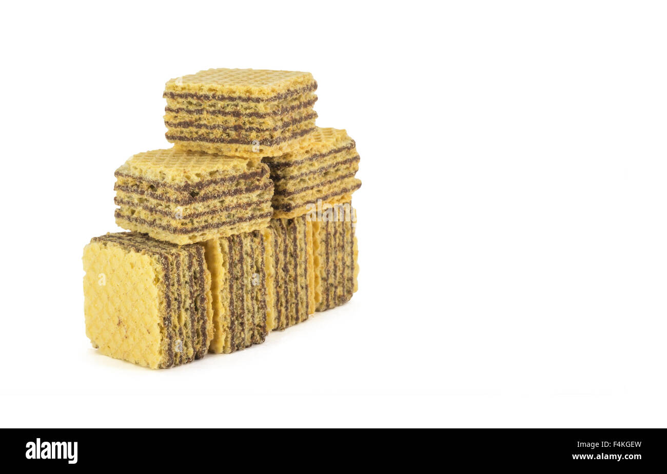 Chocolate wafer cubes stack isolated white background Stock Photo - Alamy