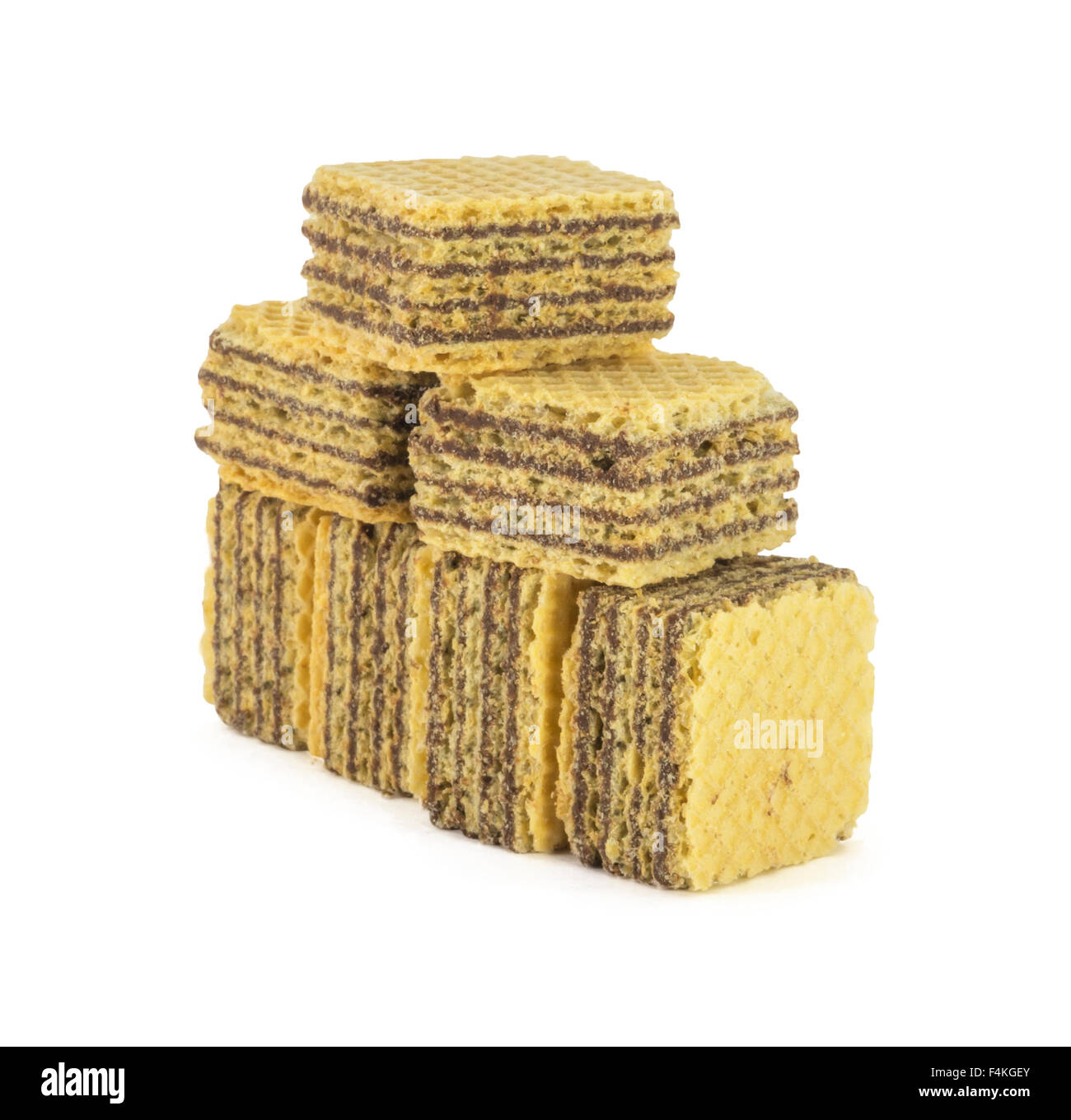 Chocolate wafer cubes stack isolated white background Stock Photo - Alamy