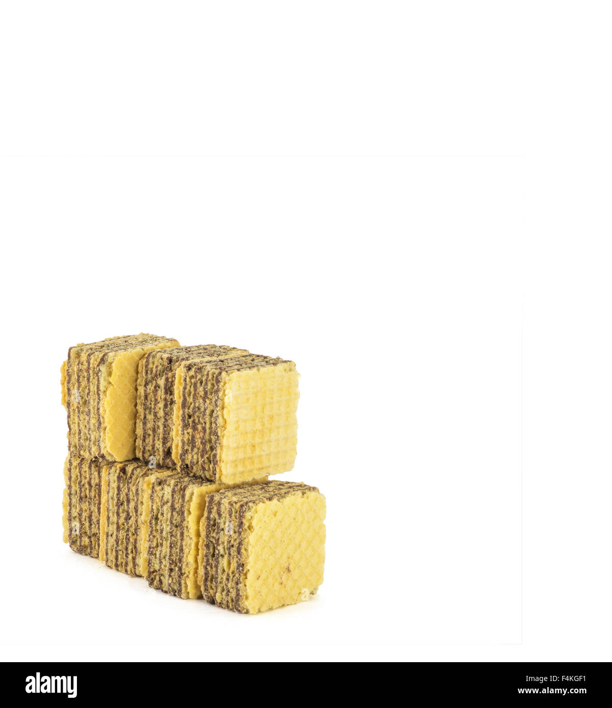 Chocolate wafer cubes stack isolated white background Stock Photo - Alamy