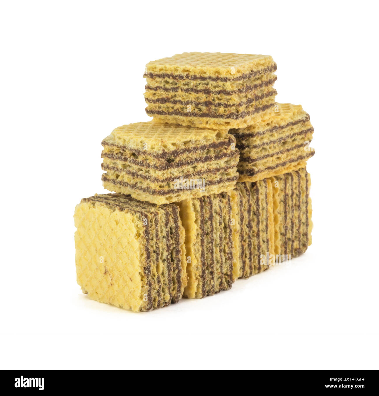 Chocolate wafer cubes stack isolated white background Stock Photo - Alamy