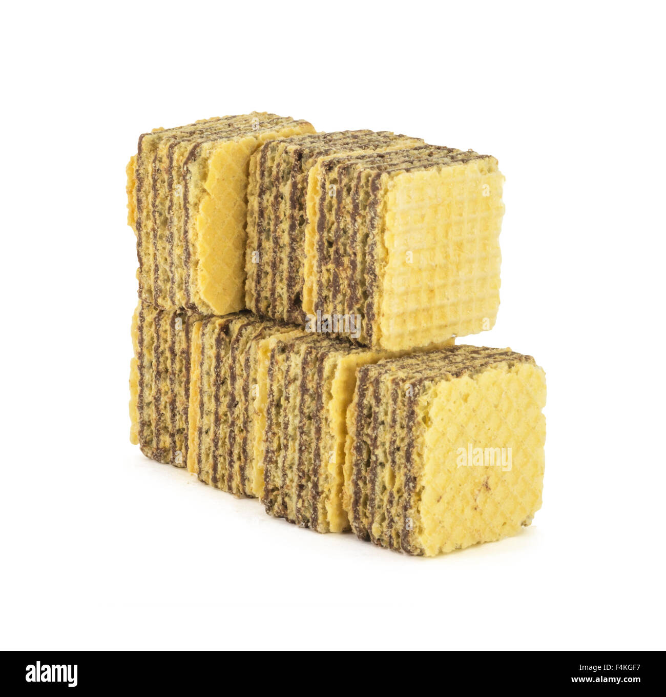 Chocolate wafer cubes stack isolated white background Stock Photo - Alamy