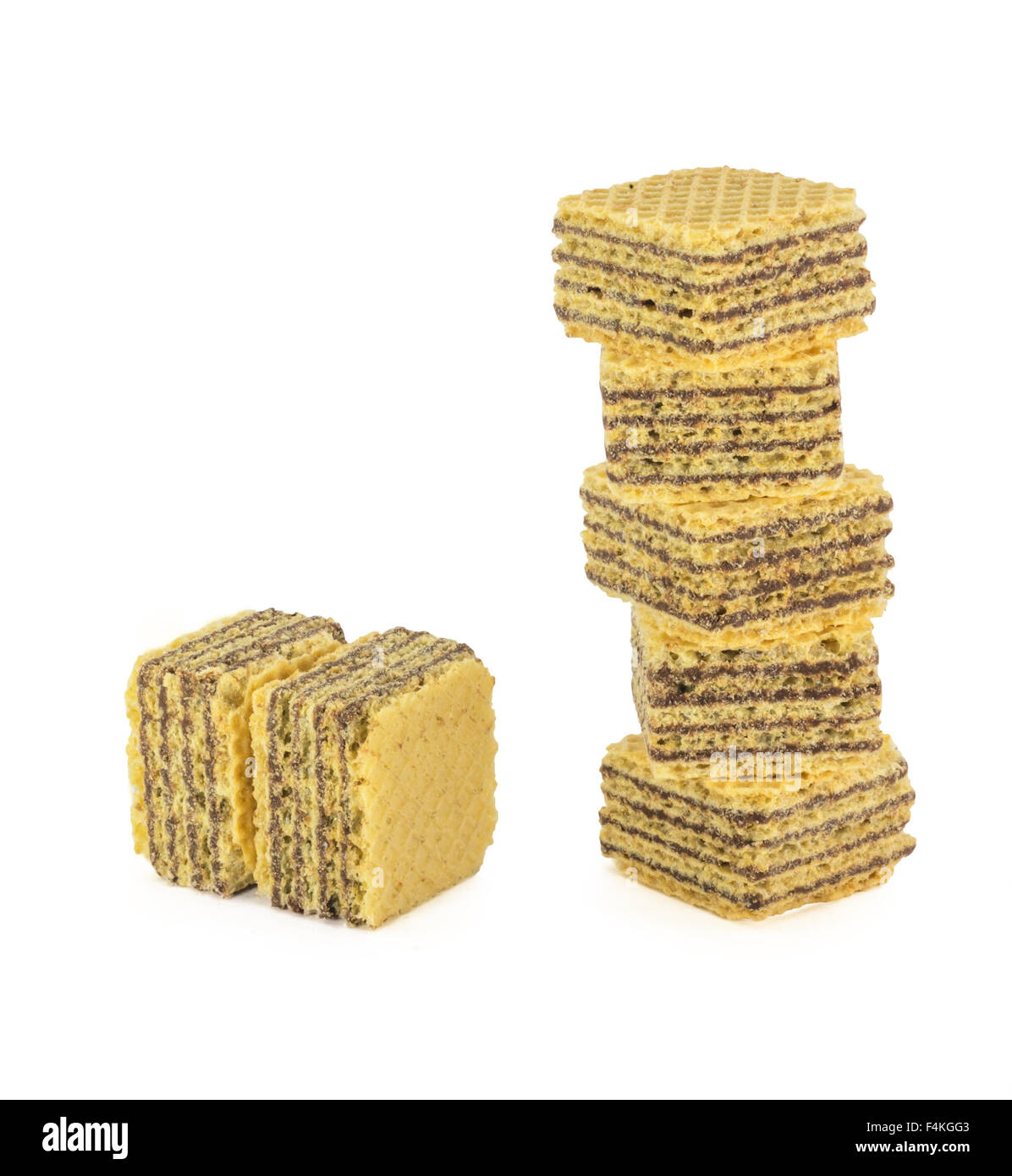 Chocolate wafer cubes stack isolated white background Stock Photo - Alamy