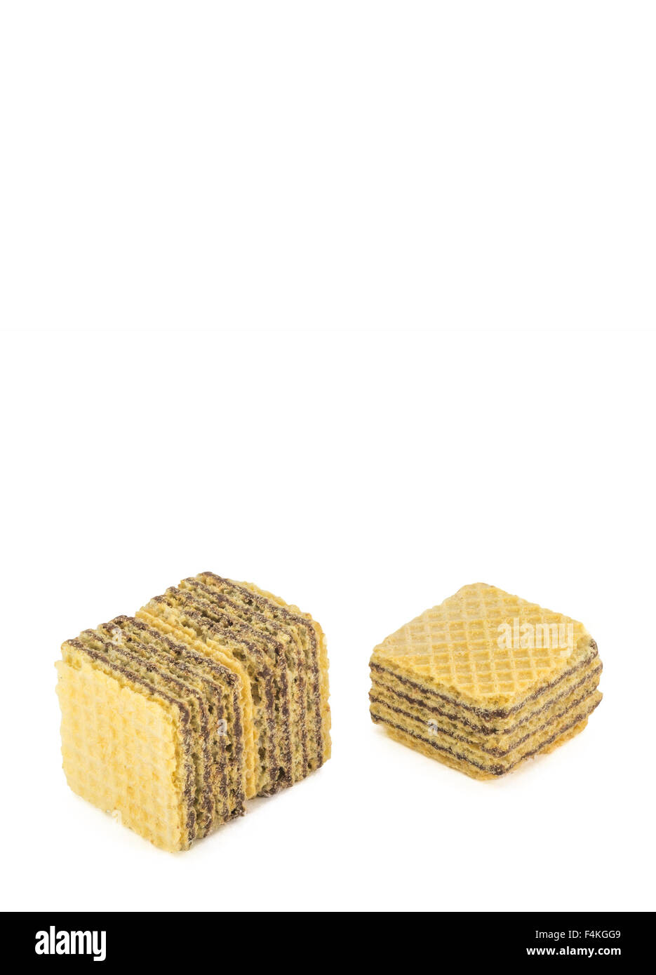 Chocolate wafer cubes isolated white background Stock Photo - Alamy