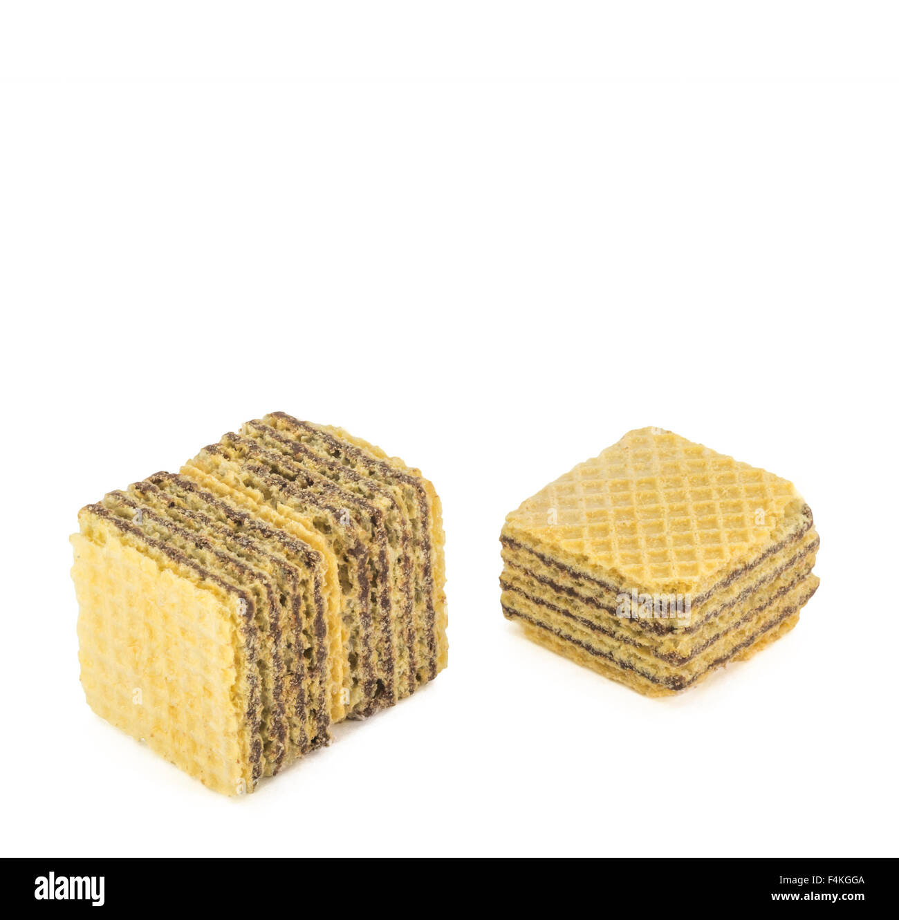 Chocolate wafer cubes isolated white background Stock Photo - Alamy