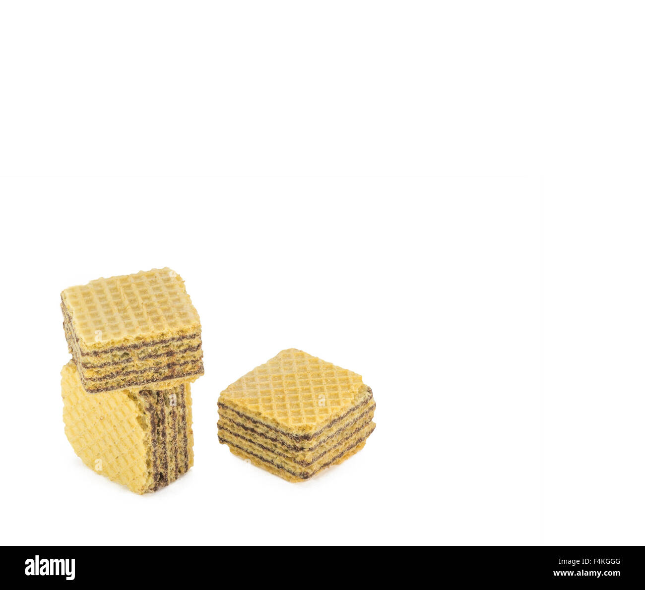 Chocolate wafer cubes isolated white background Stock Photo - Alamy