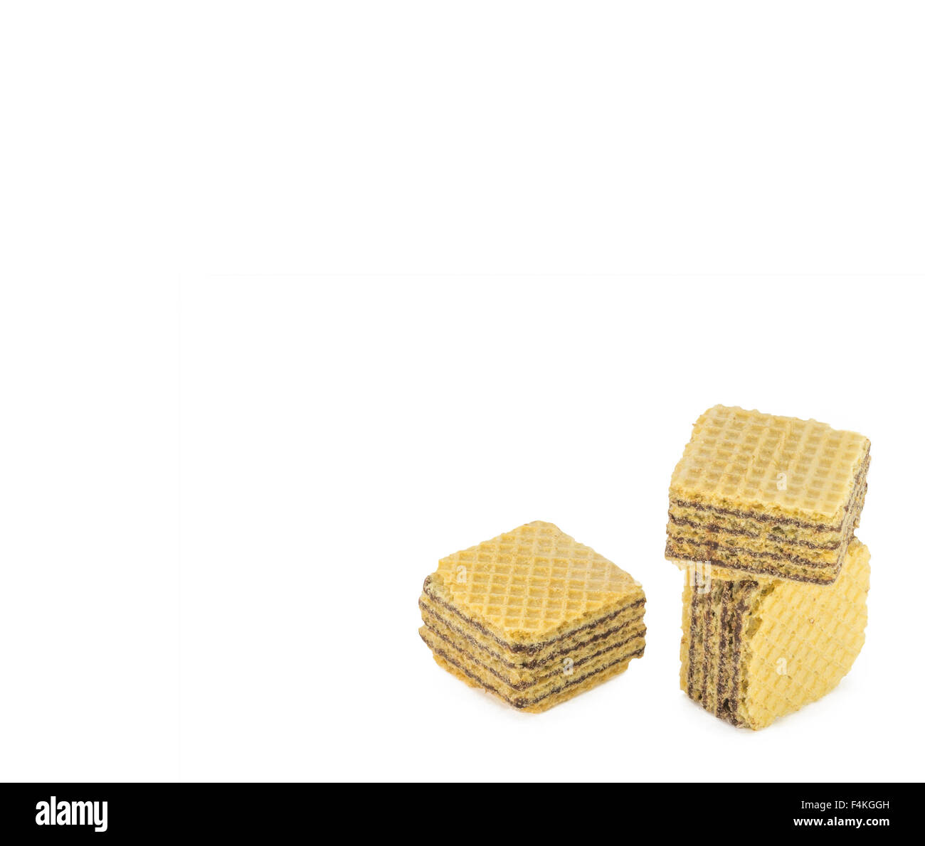 Chocolate wafer cubes isolated white background Stock Photo - Alamy
