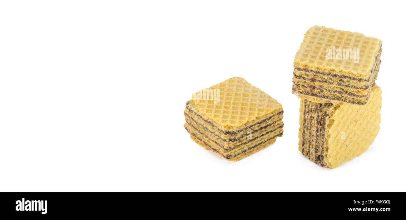 Chocolate wafer cubes isolated white background Stock Photo - Alamy