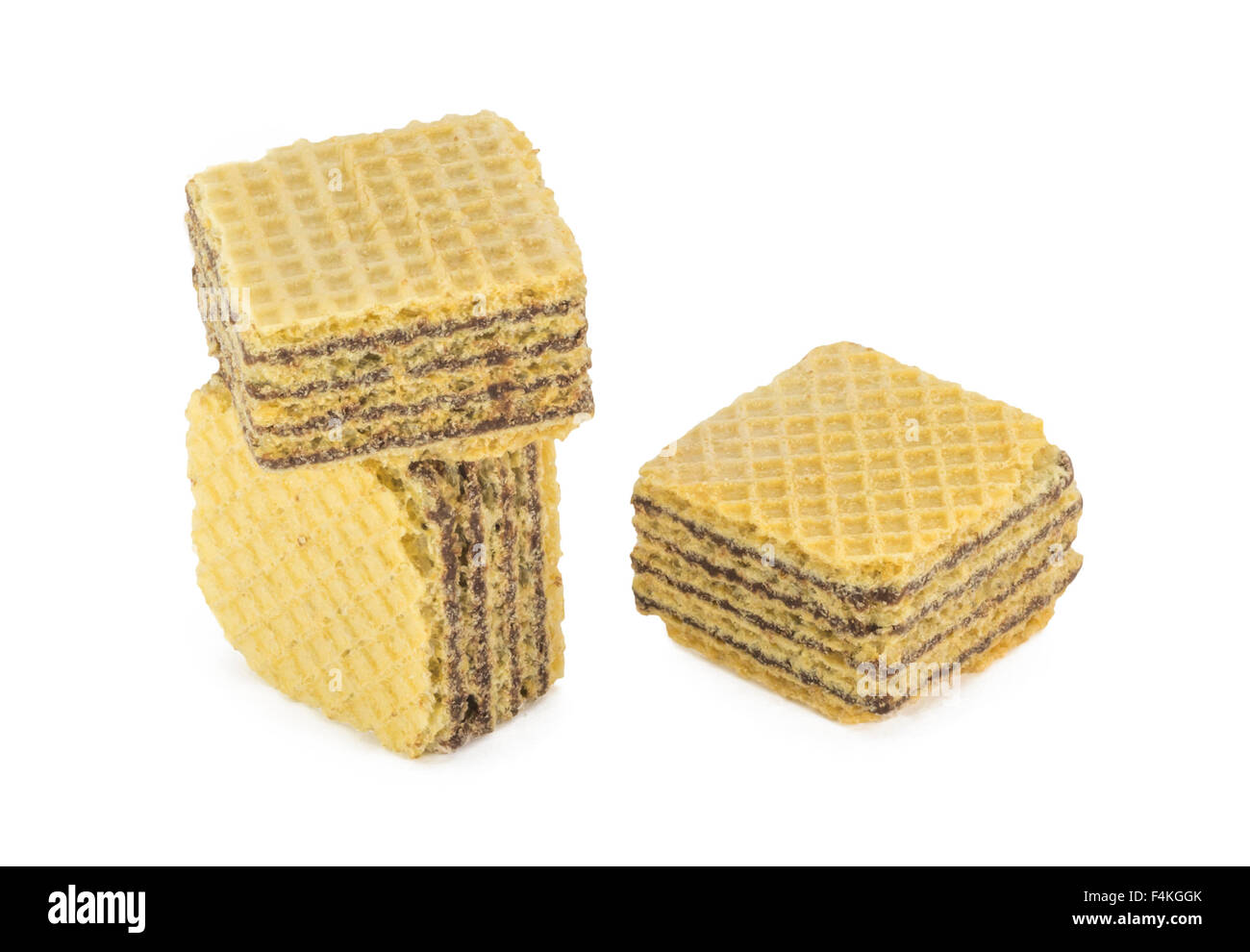 Chocolate wafer cubes isolated white background Stock Photo - Alamy