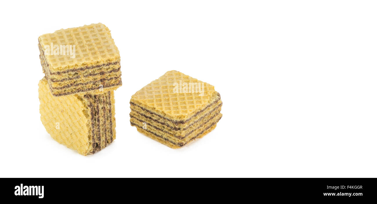 Chocolate wafer cubes isolated white background Stock Photo - Alamy