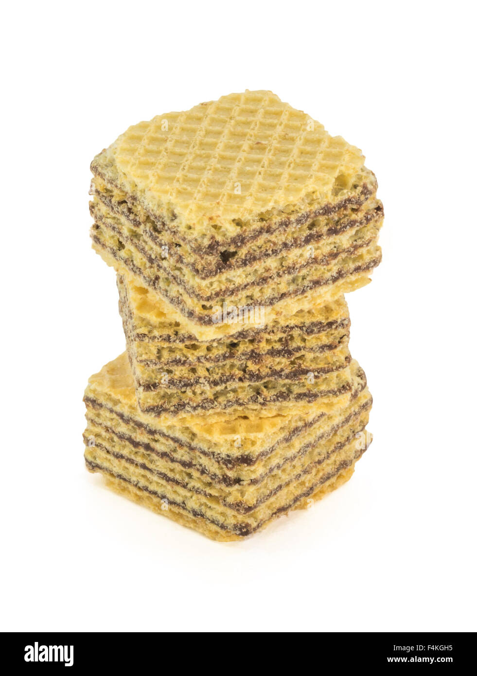 Chocolate wafer cubes isolated white background Stock Photo - Alamy