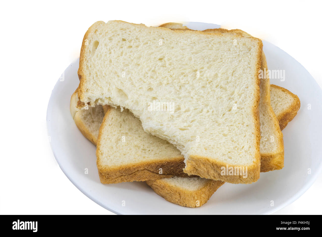 Bread slices isolated on white Stock Photo - Alamy