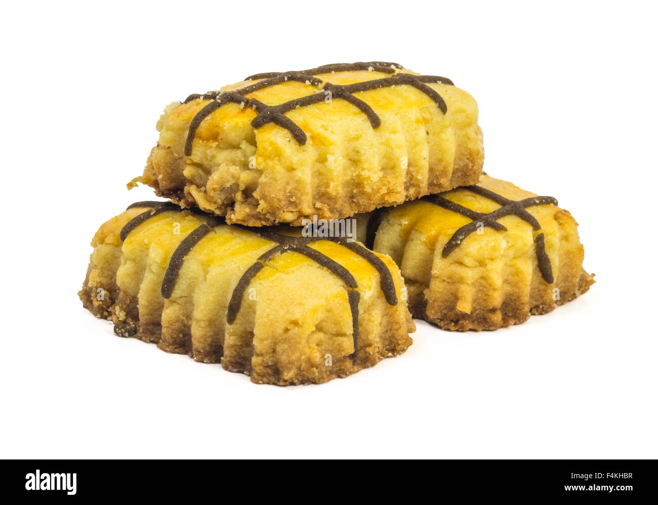 Chocolate cookies with white isolated background Stock Photo - Alamy