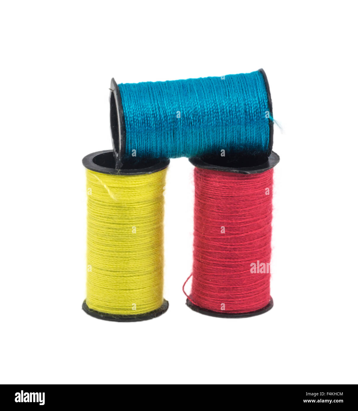 Multicolor sewing threads with isolated white background Stock Photo ...