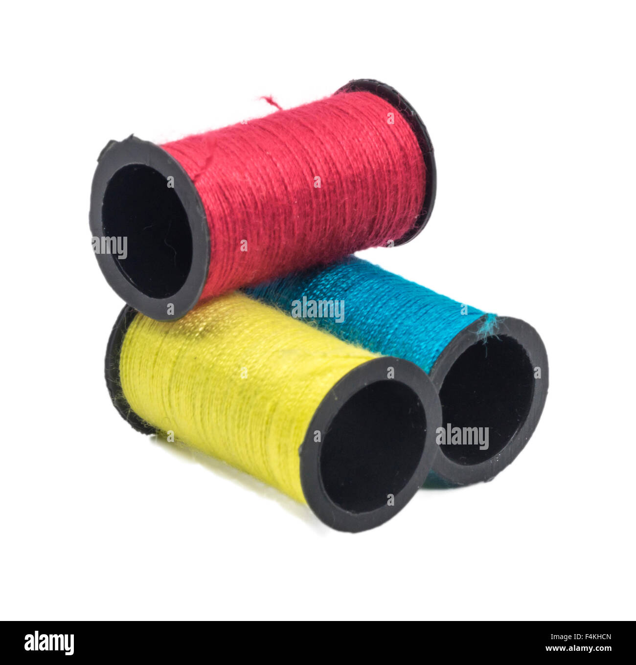 Multicolor sewing threads with isolated white background Stock Photo ...