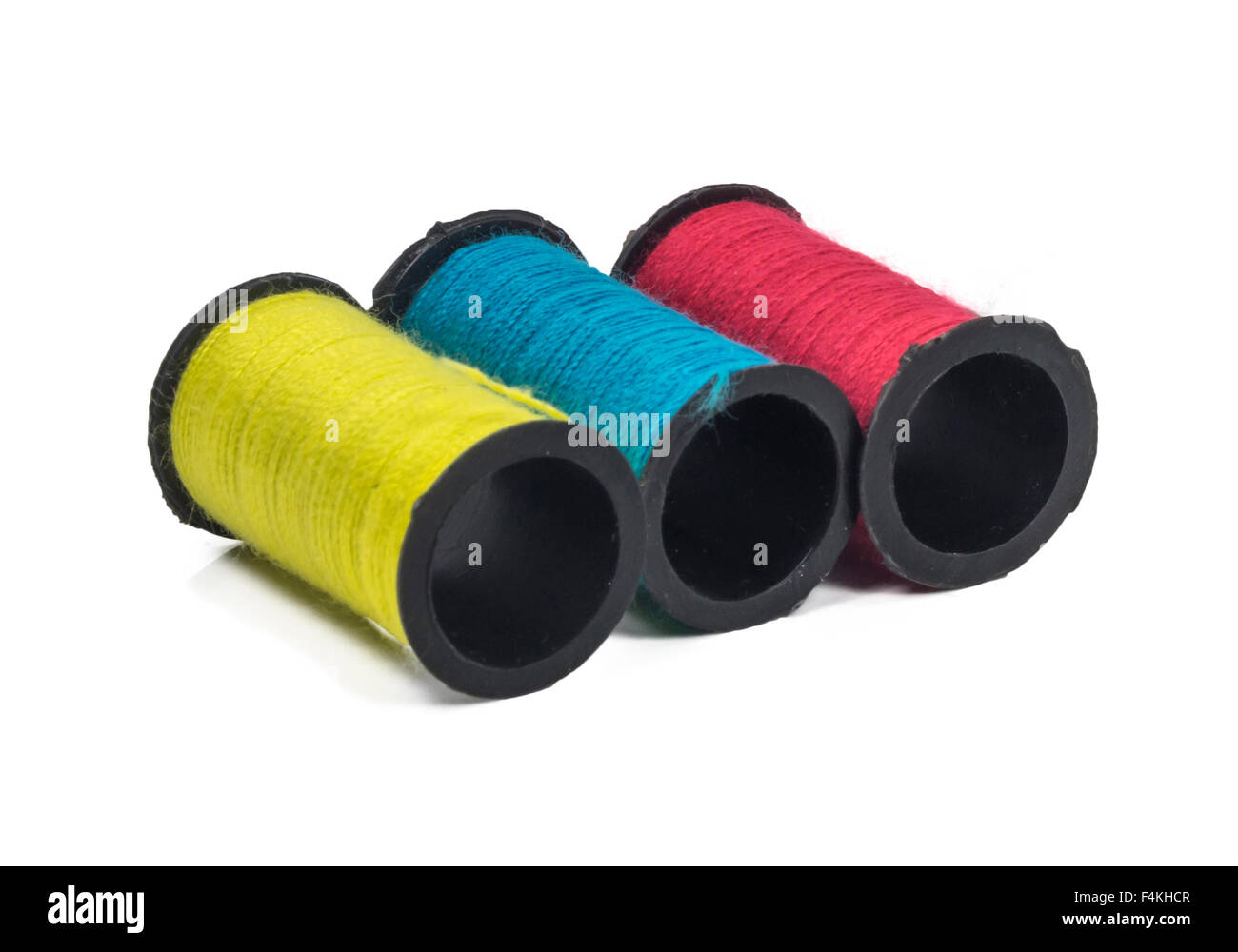 Multicolor sewing threads with isolated white background Stock Photo ...