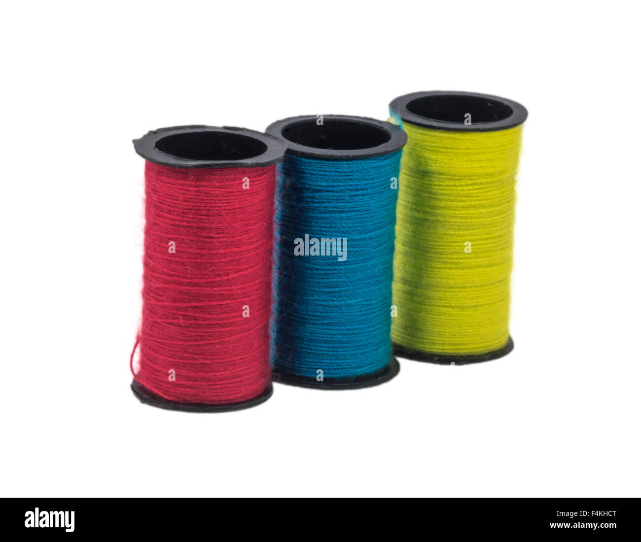 Multicolor sewing threads with isolated white background Stock Photo ...