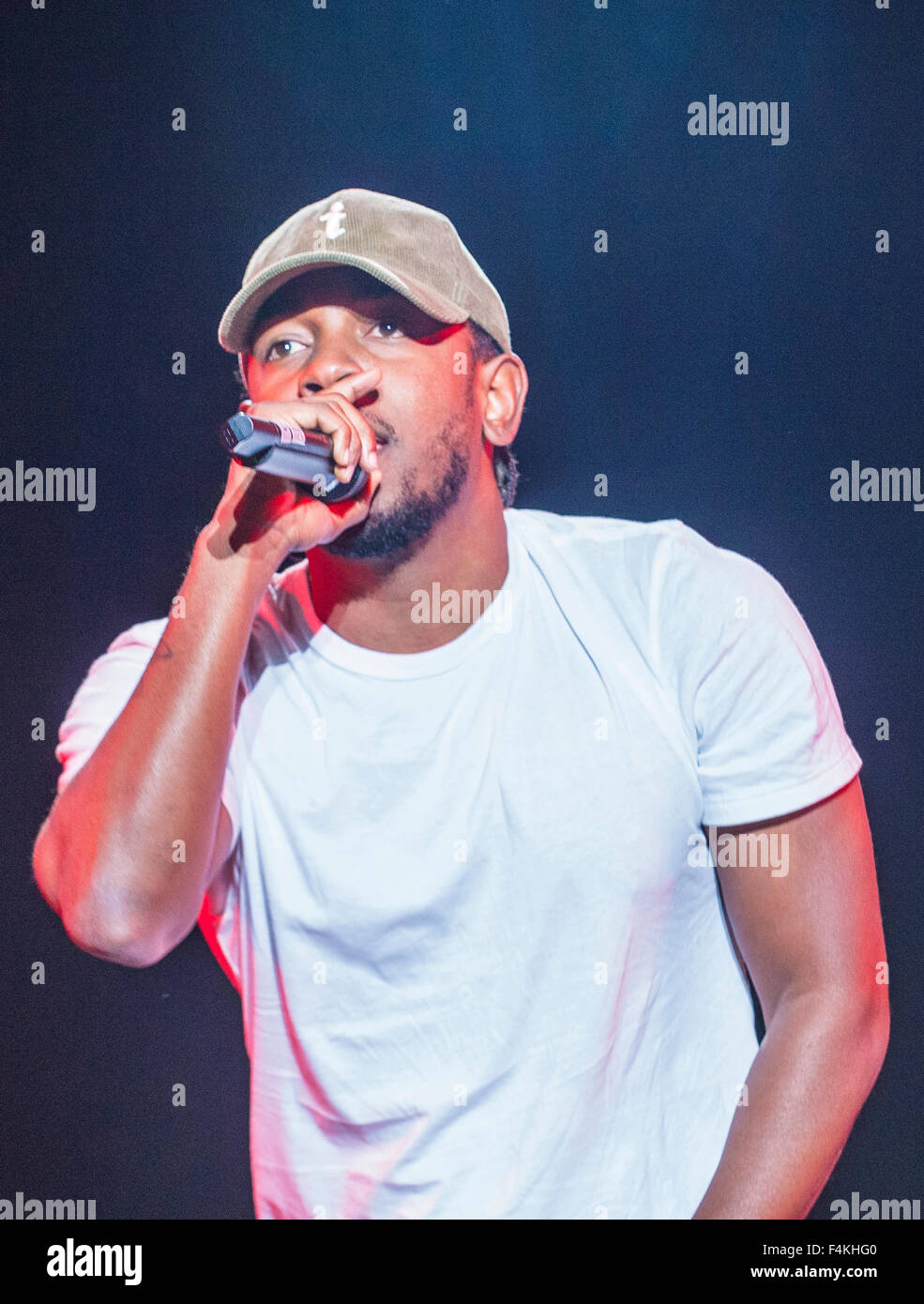 Recording artist Kendrick Lamar performs onstage during day 3 of the ...