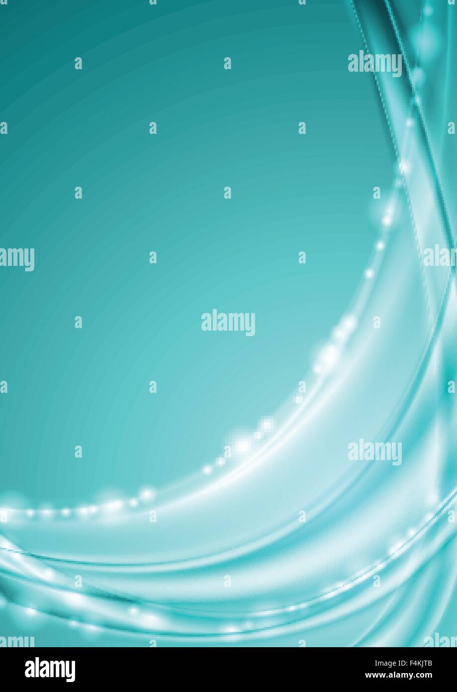 Shiny turquoise abstract waves background. Vector design Stock Vector ...