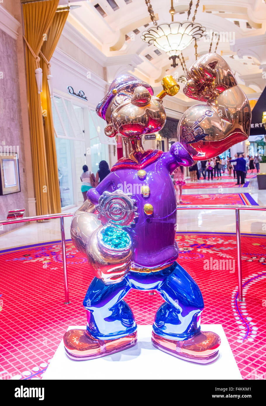 The Jeff Koons Popeye Sculpture display at the Wynn Hotel in Las Vegas ...