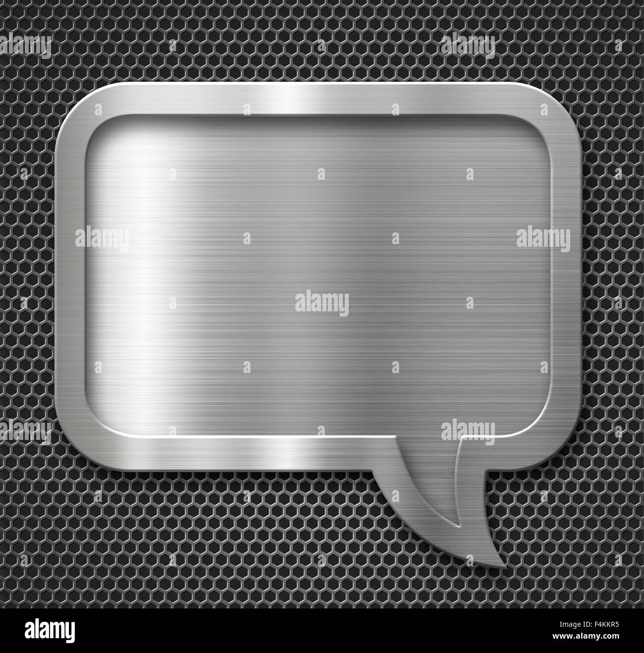 aluminum metal speech bubble frame over grid background Stock Photo - Alamy