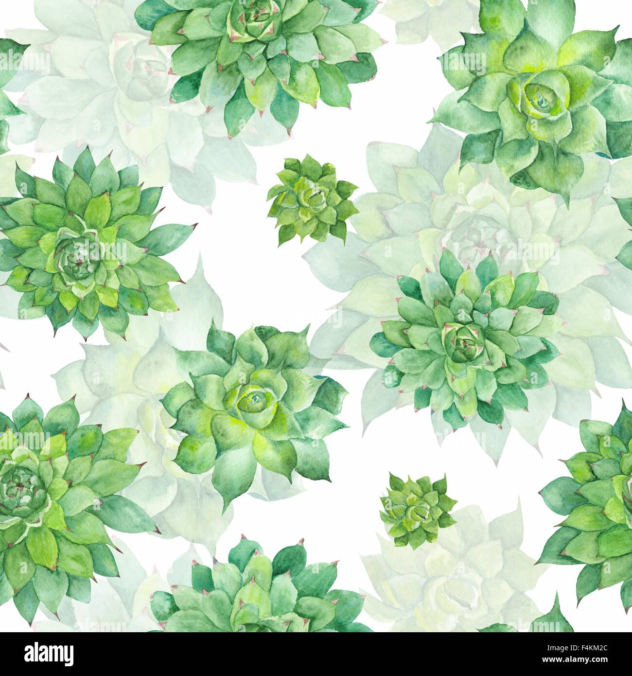 Hand-painted seamless texture with green tropical plant isolated on ...