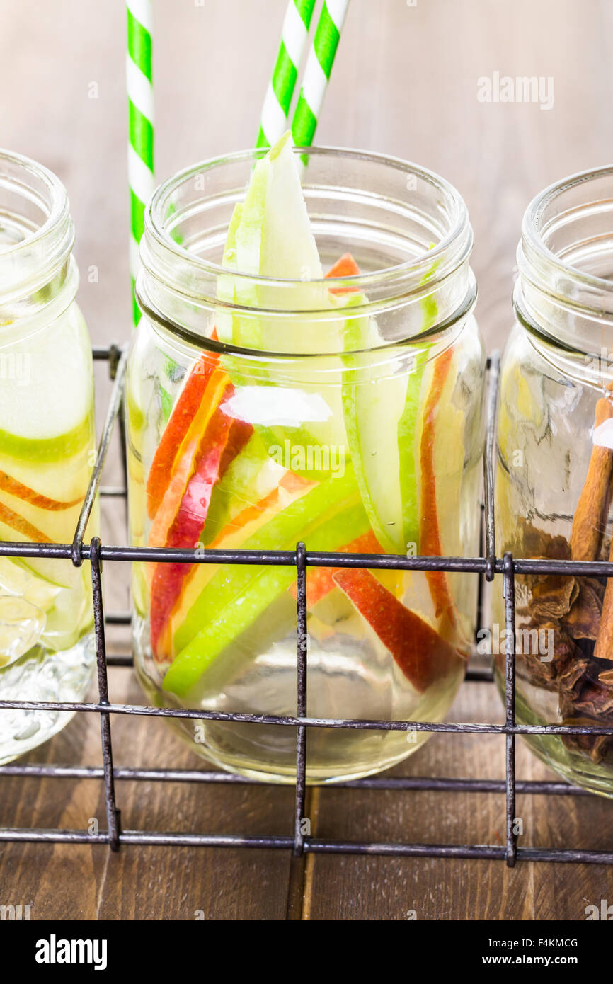 Infused apple water with cinnamon and anise Stock Photo - Alamy
