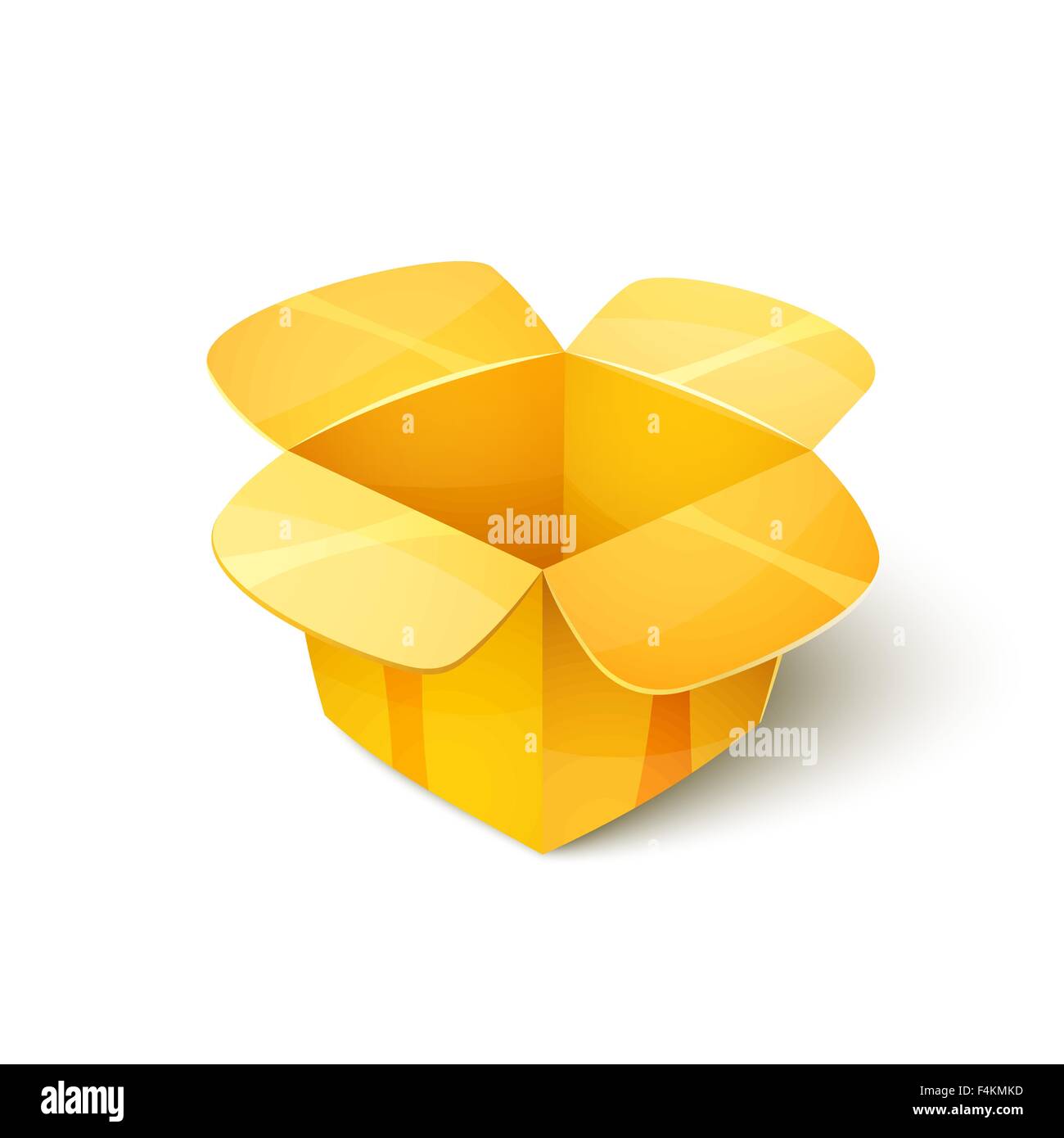 Empty cardboard packaging, open box icon in cartoon style Stock Vector ...